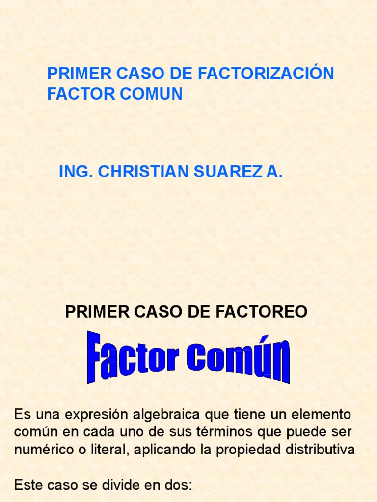 Clase 14 Factor Comun (ALGEBRA) | Descargar gratis PDF | Factorización ...
