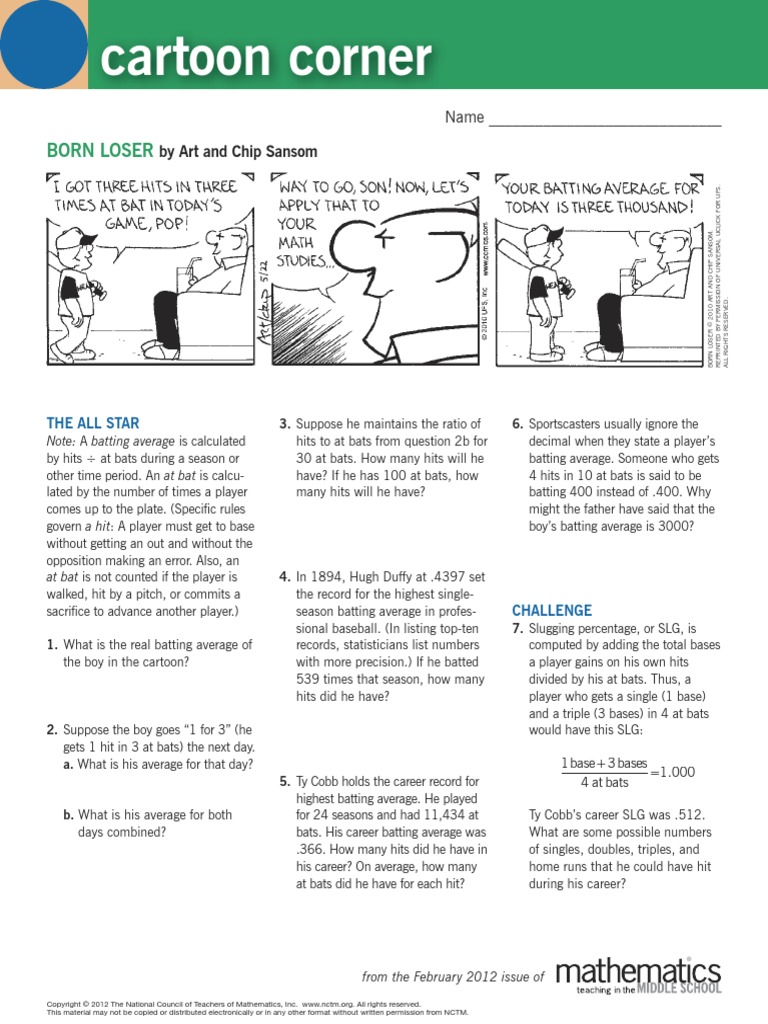 mtms2012 02 320a PDF | PDF | Ball And Bat Games | Teaching Mathematics