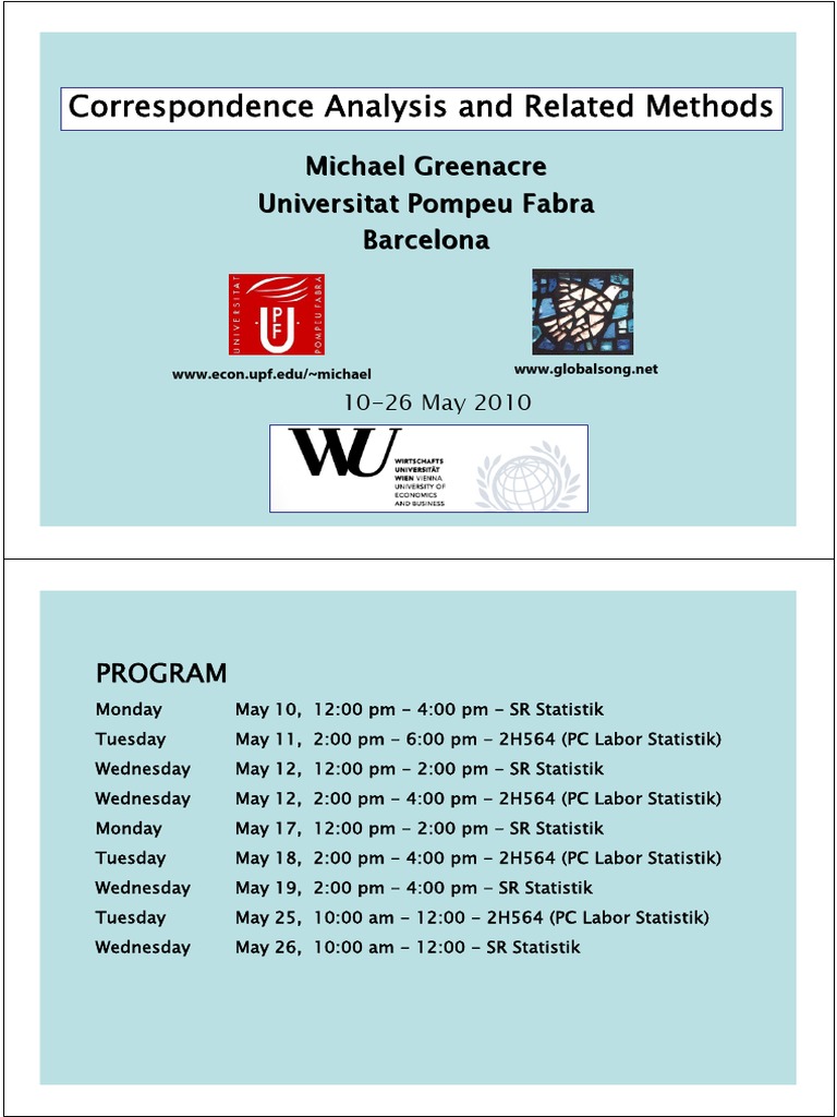Correspondence Analysis and Related Methods | PDF | Regression Analysis ...