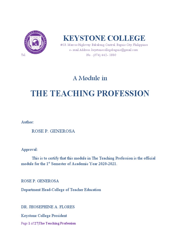 The Teaching Profession | PDF | Philosophy Of Education | Teachers