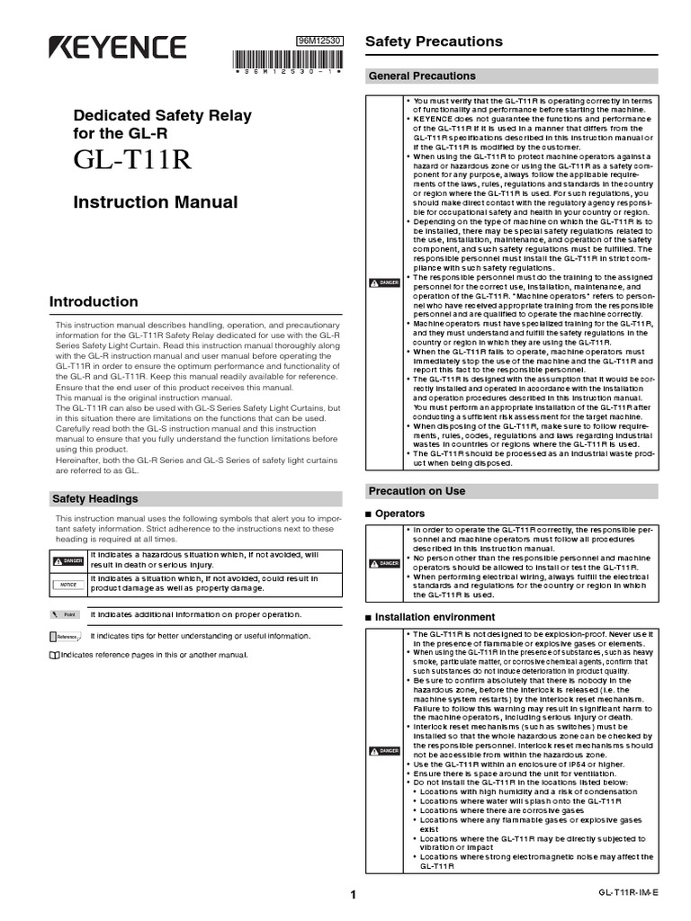 GL-T11R: Instruction Manual | PDF | Electrical Connector | Safety
