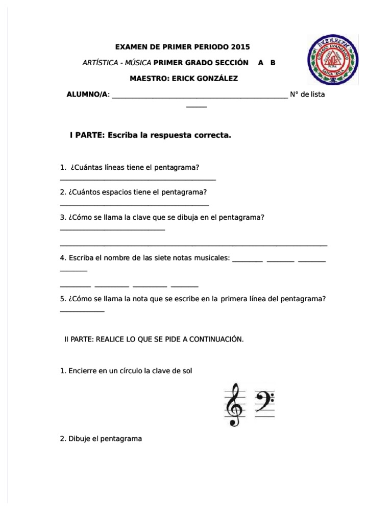 Examenes de Musica | PDF | Clave | Infografia