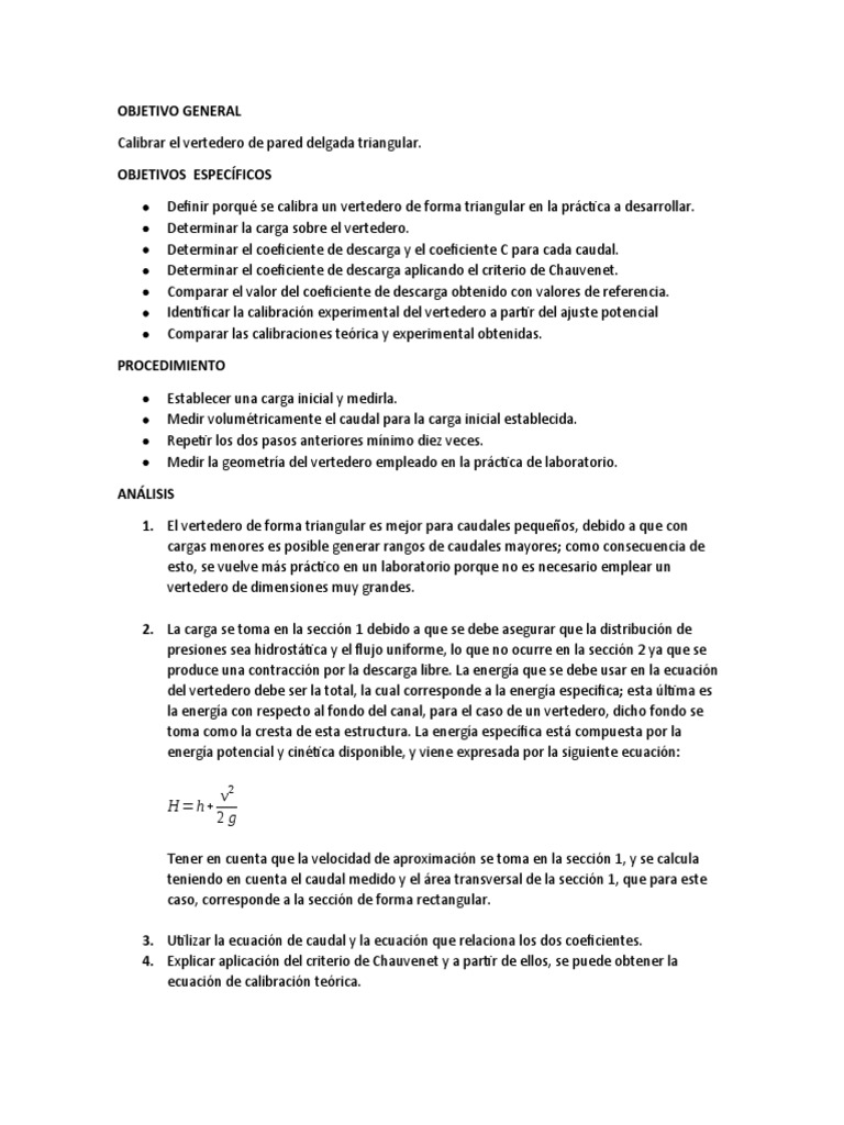 Vertedero Triangular | PDF | Descarga (hidrología) | Triángulo
