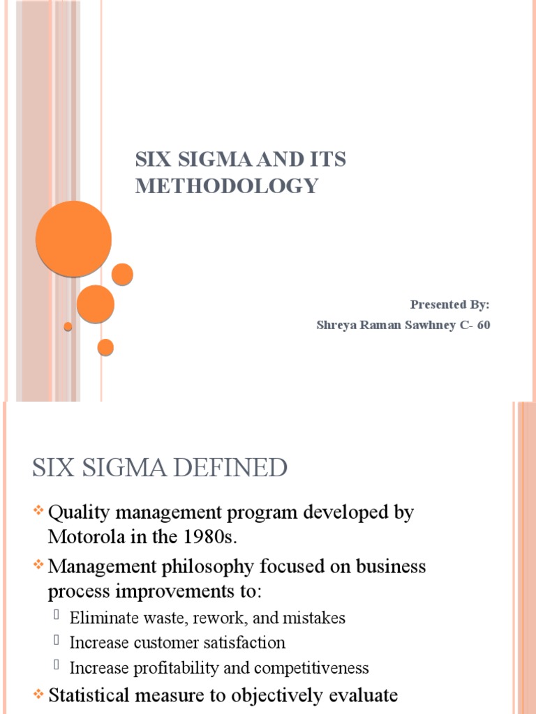 Six Sigma and Its Methodology | PDF | Evaluation Methods | Six Sigma