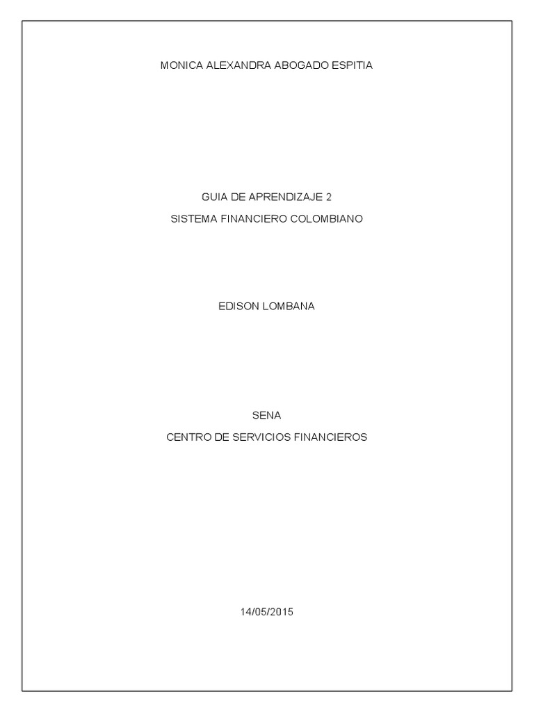 Monica Alexandra Abogado Espitia | PDF | Seguro | Sistema financiero