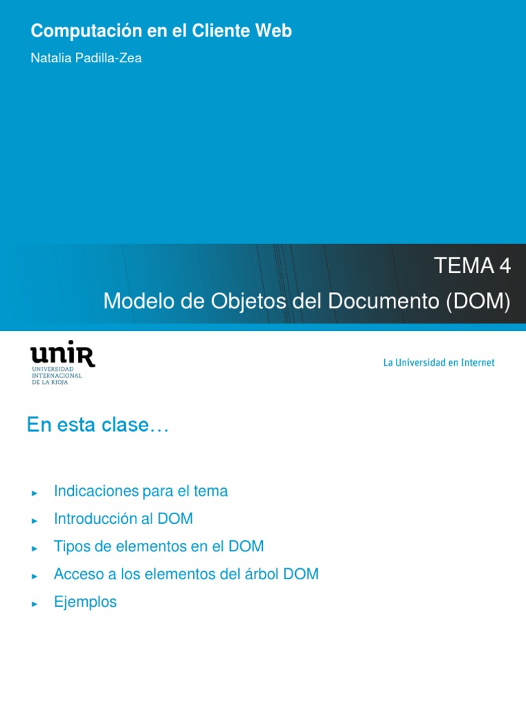 111313tema 4 - Modelo de Objetos Del Documento | PDF | Modelo de objeto ...