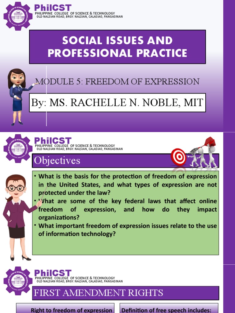 Social Issues and Professional Practice: Module 5: Freedom of ...