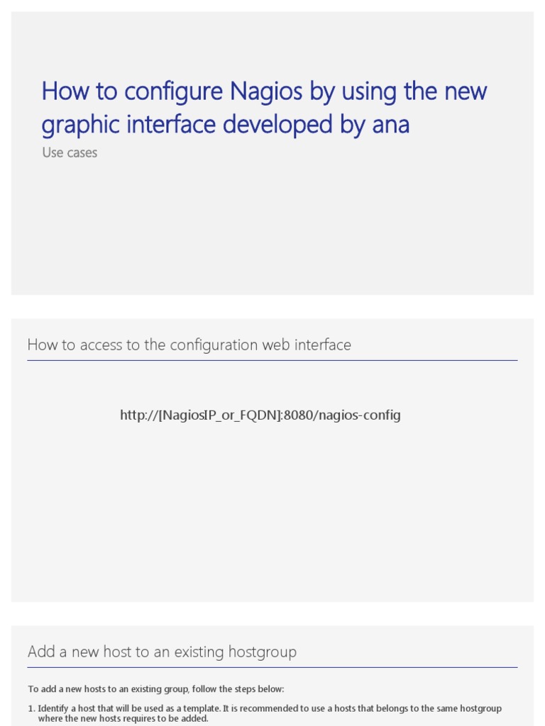 Configure Nagios with New GUI Guide | PDF | Computing | Software