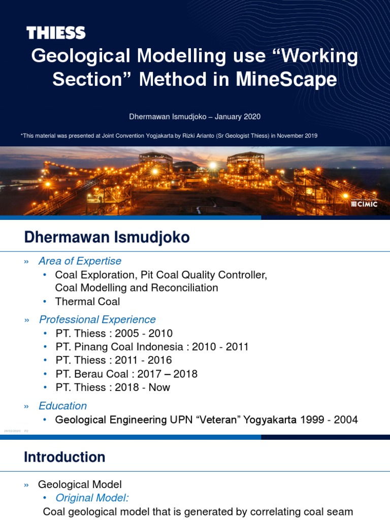 PT Thiess Indonesia - Geological Modelling Use WokingSection Method in ...