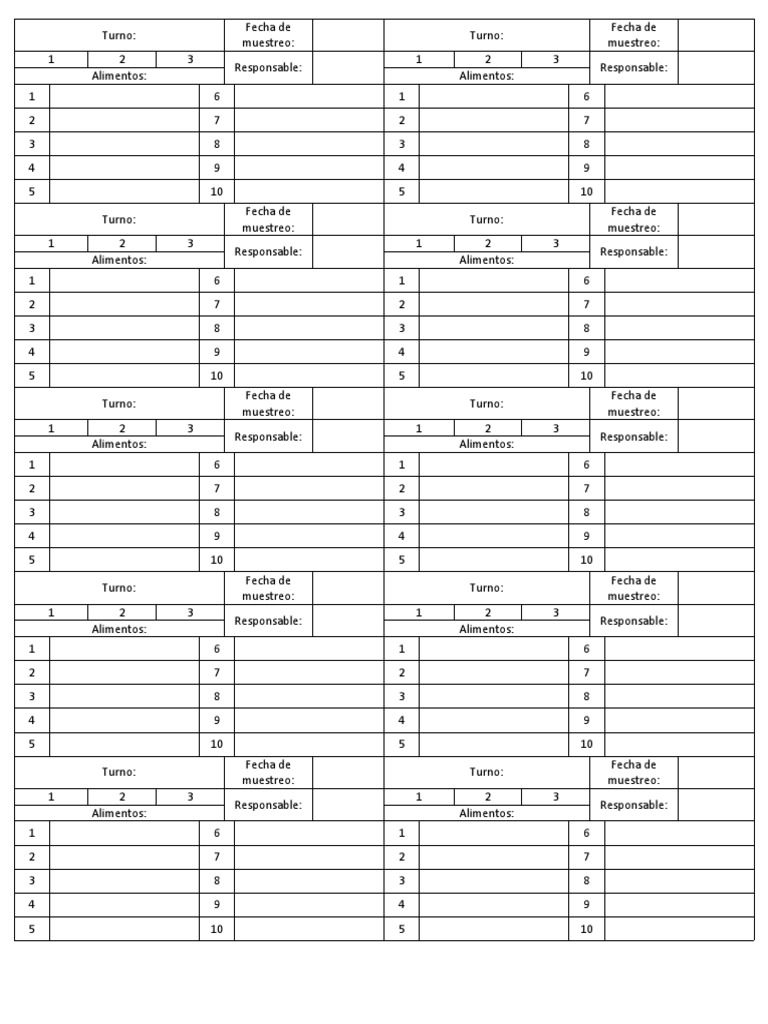Formato "Muestras Testigo" | PDF | Alimentos