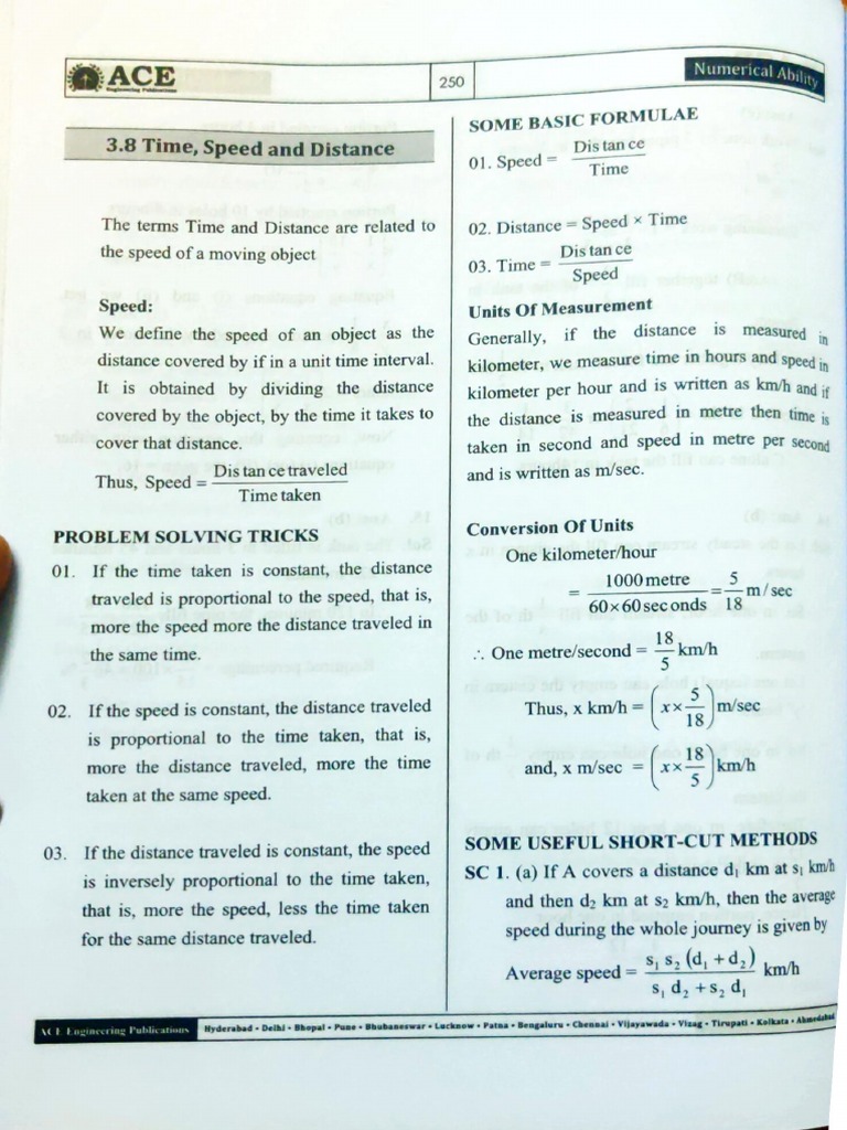 Time Speed Distance Concept With Problems | PDF