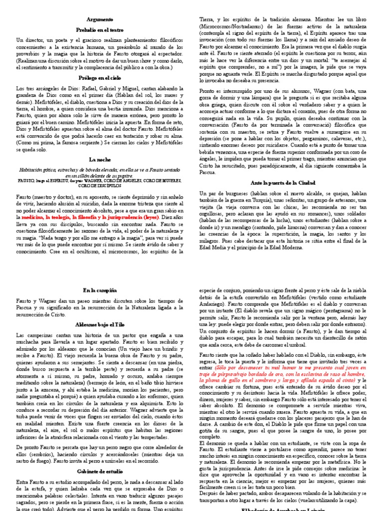 Argumento - Fausto | PDF | Fausto | Brujería