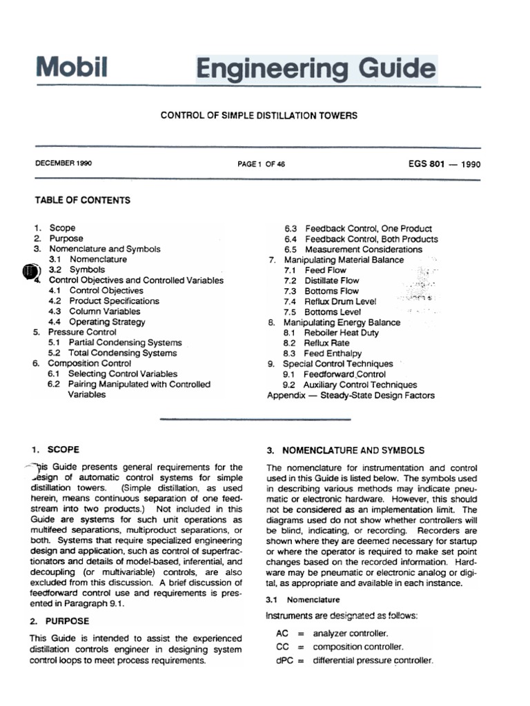 Distillation Tower Control Systems | PDF | Distillation | Pressure