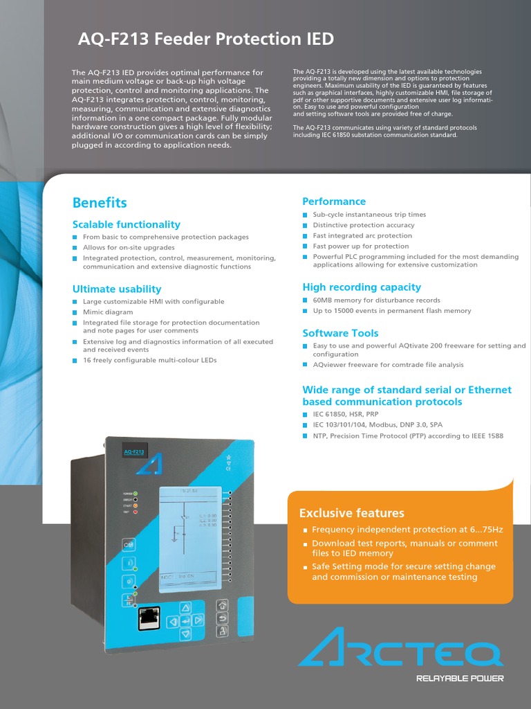Arcteq F213 Brochure Flyer 1.1EN New | PDF | Usability | File Transfer Protocol