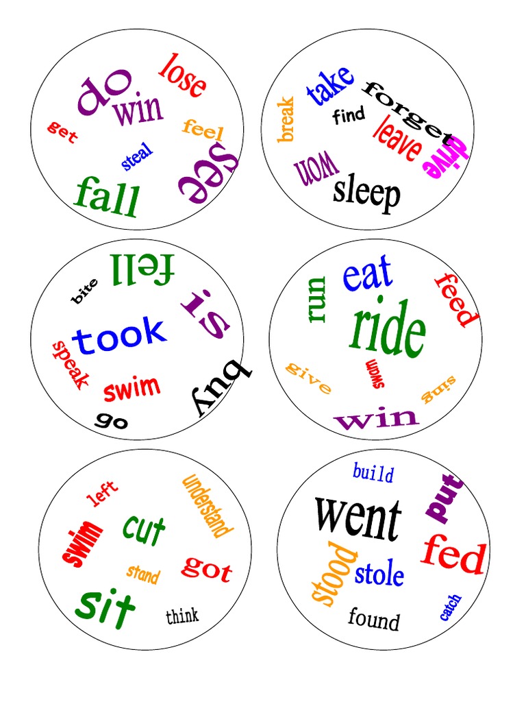 Dobble Irregular Verbs A Game | PDF