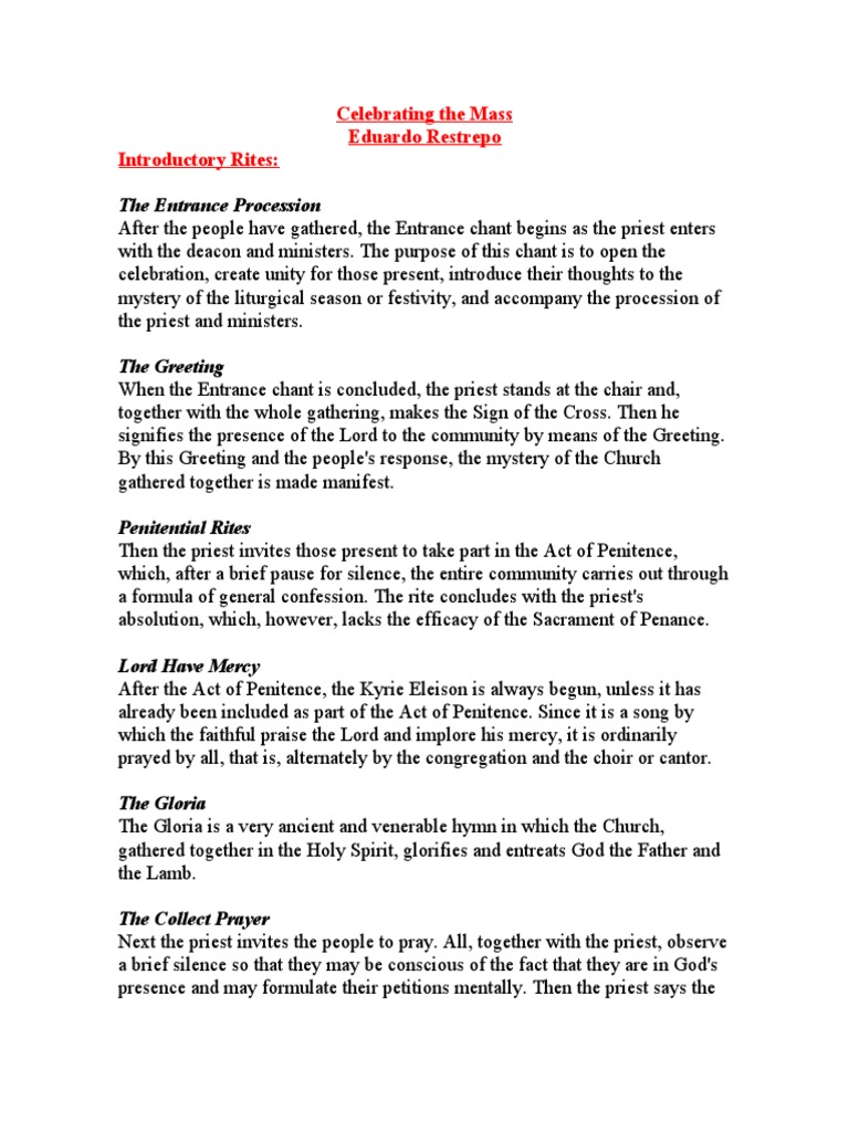 Celebrating The Mass | PDF | Eucharist | Mass (Liturgy)
