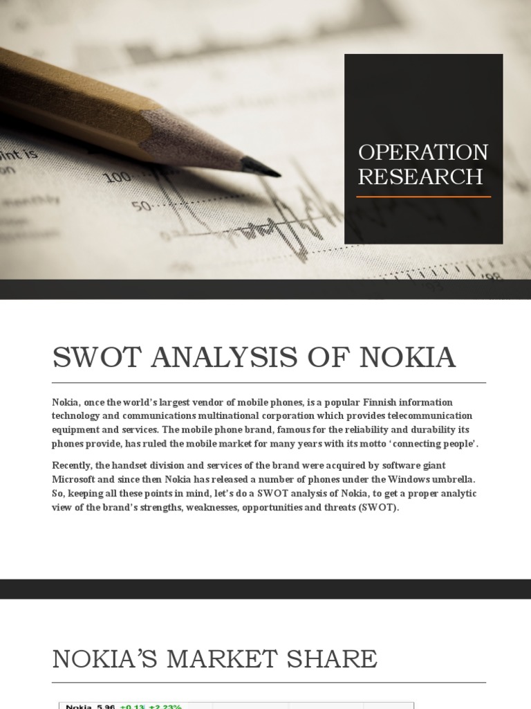 Swot | PDF | Nokia | Business