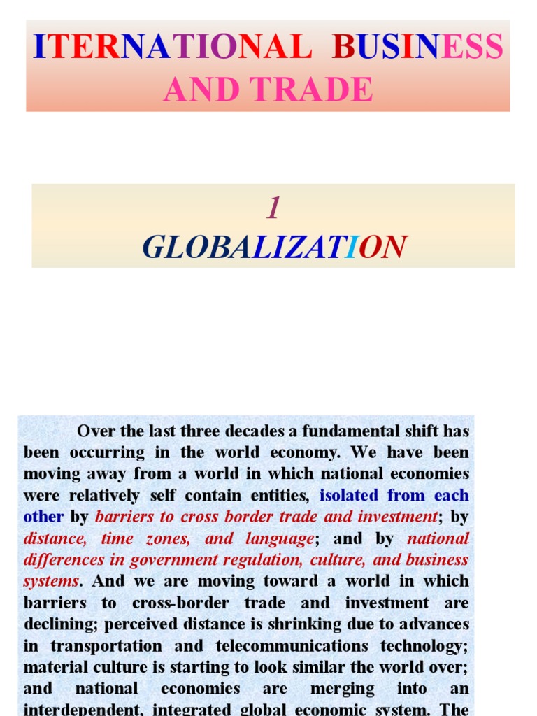 Globalization and the Emergence of International Institutions to Manage ...