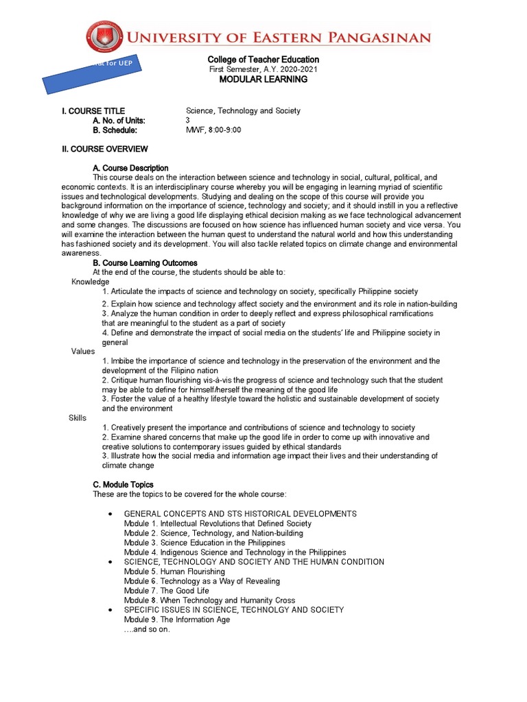 Module Format For UEP Final | PDF | Science | Science Education