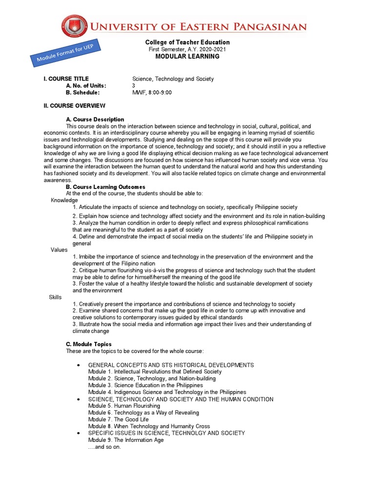 College of Teacher Education Modular Learning | PDF | Science | Learning