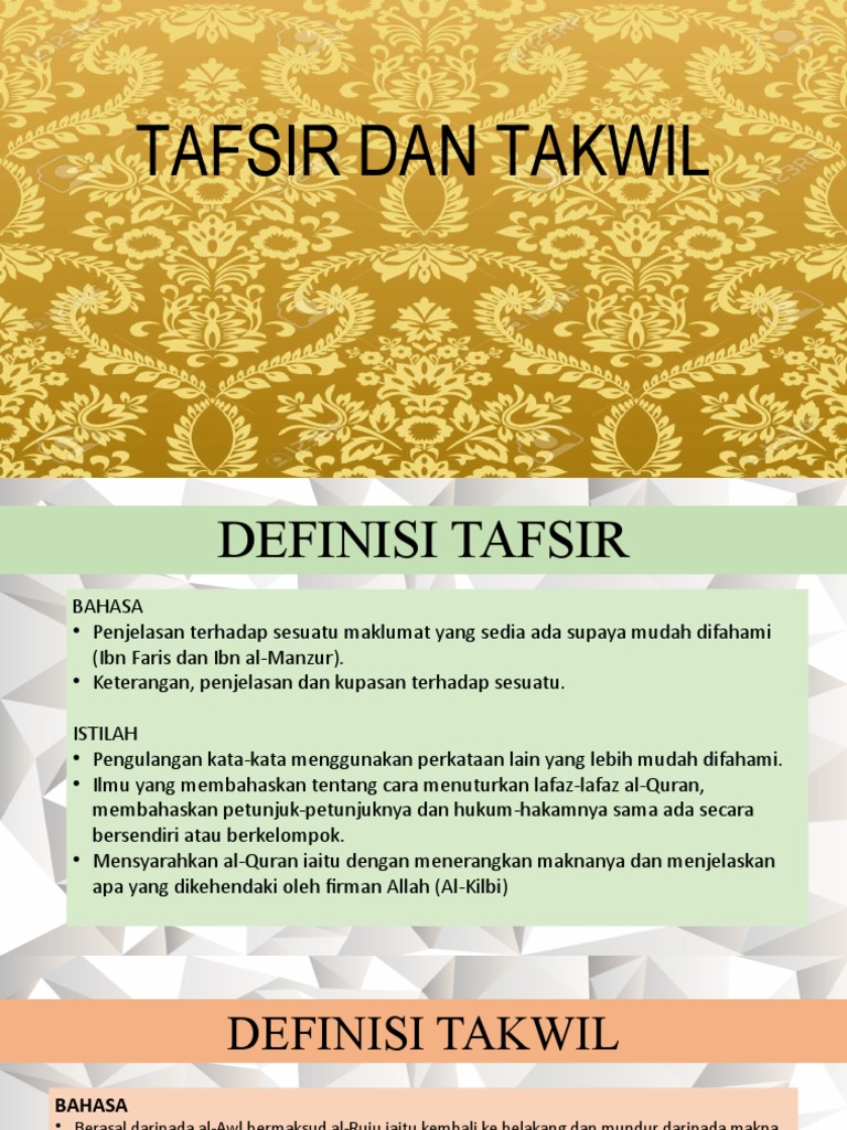 Pengertian & Perbezaan Tafsir & Takwil | PDF