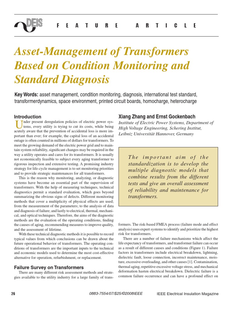 Asset-Management of Transformers Based On Condition Monitoring and ...