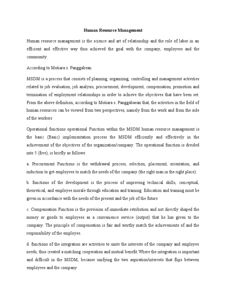 Human Resource Management | PDF | Human Resources | Employment