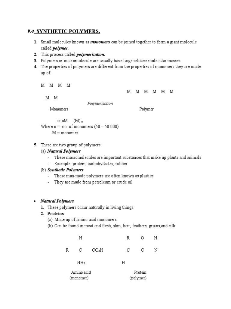 Chemistry Note | PDF | Polymers | Plastic
