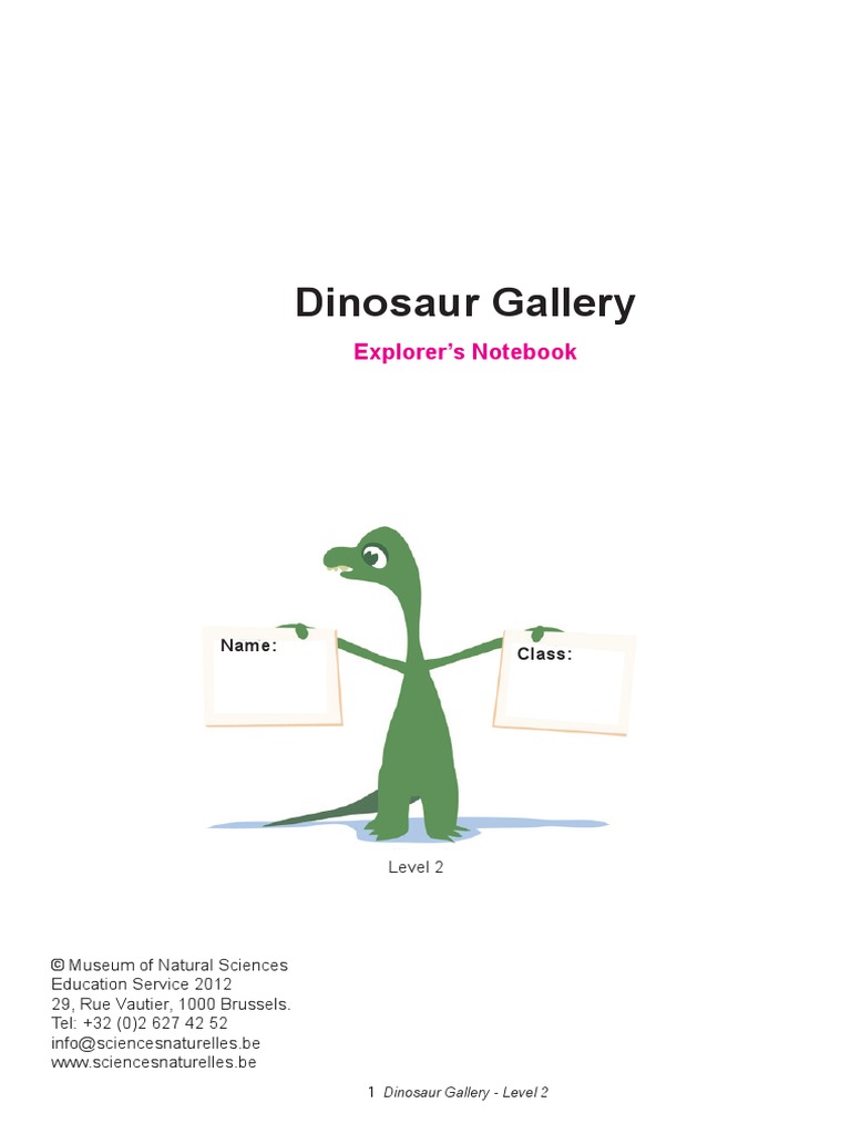 Dinosaur Gallery: Explorer's Notebook | PDF | Dinosaurs | Paleontology