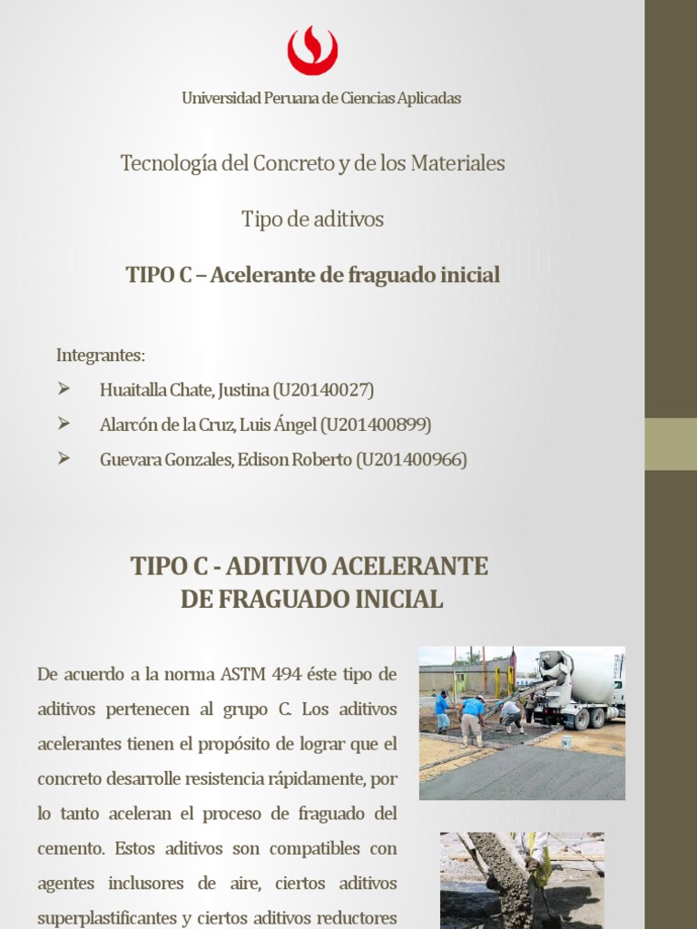 Tipo C - Acelerante de Fraguado Inicial | PDF | Cloro | Hormigón
