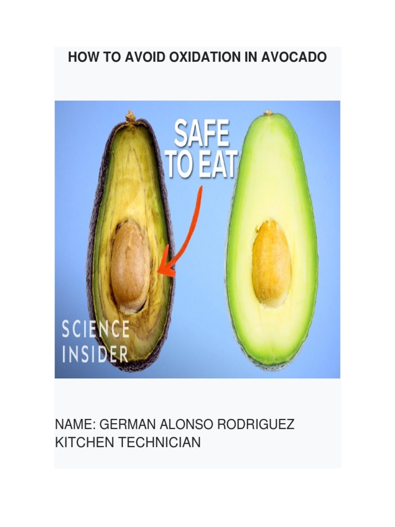 How To Avoid Oxidation in Avocado | PDF | Polyphenol | Rust