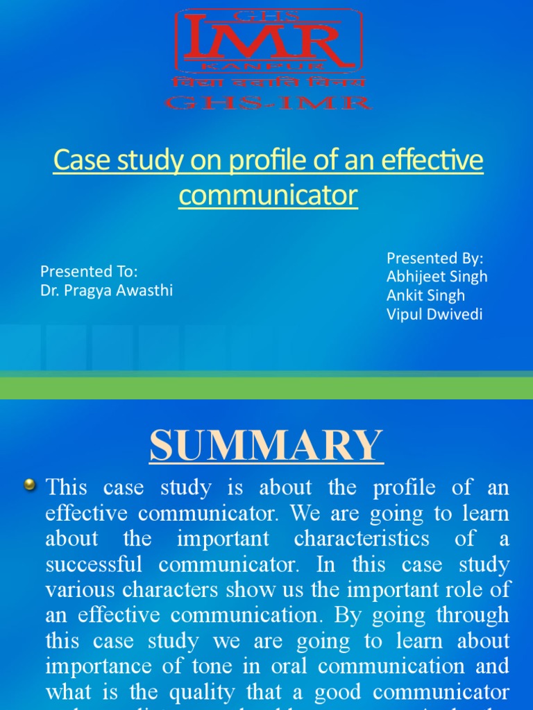 Effective Communicator Case Study | PDF | Action (Philosophy ...