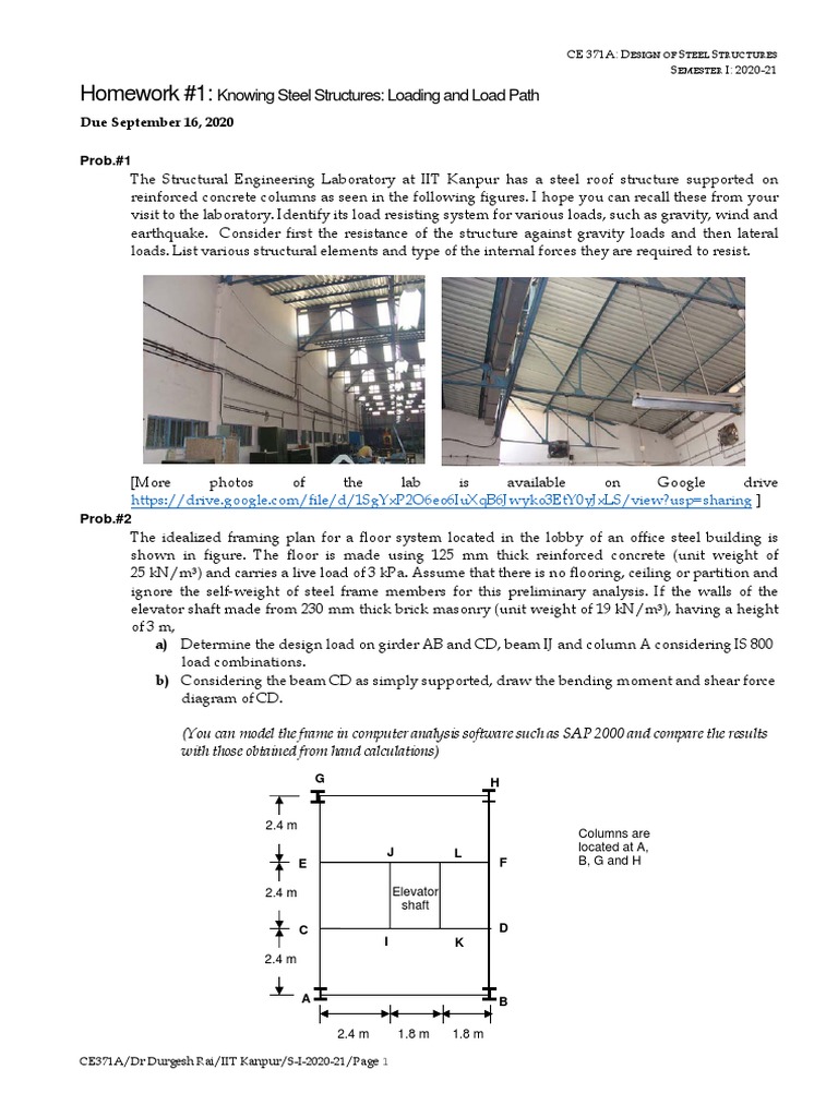 Ce371a 2020 HW 01 - 0 | PDF | Beam (Structure) | Reinforced Concrete