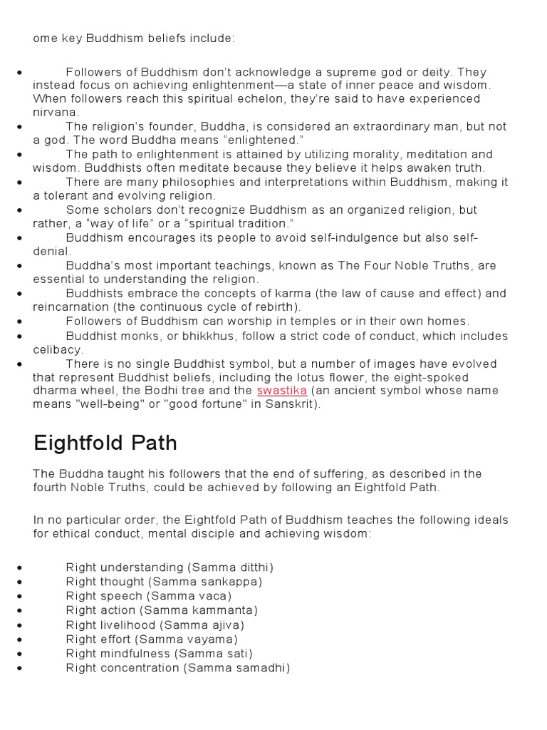 Eightfold Path: Swastika | PDF | Noble Eightfold Path | Enlightenment ...