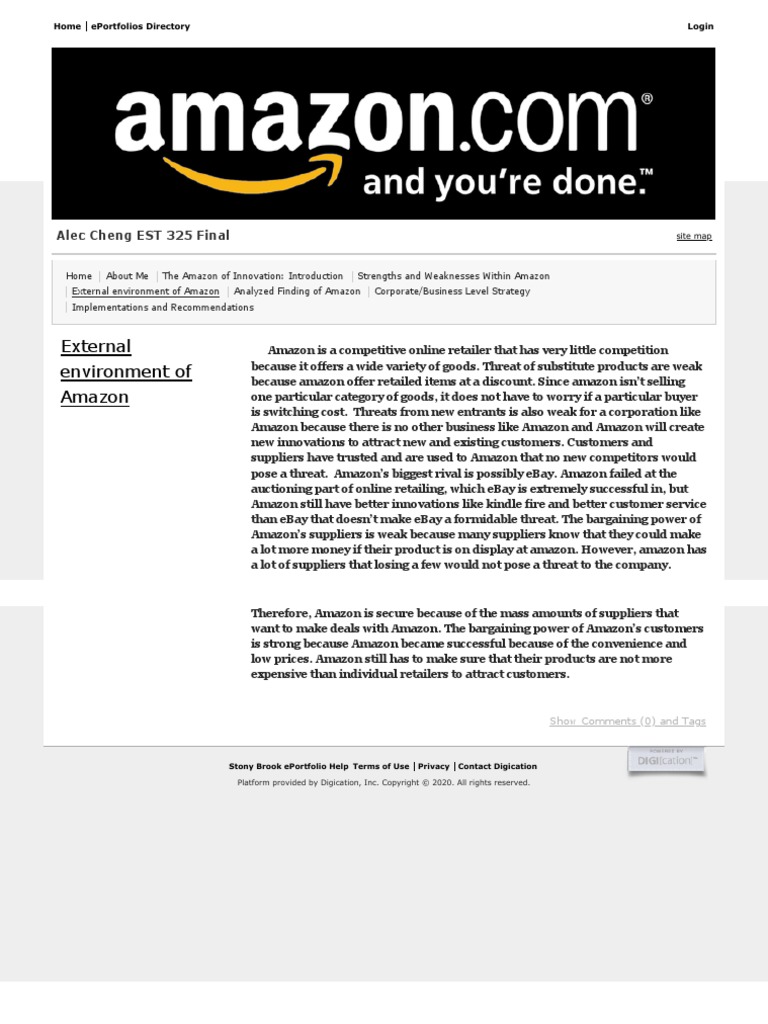 External Environment of Amazon | PDF | E Bay | Retail