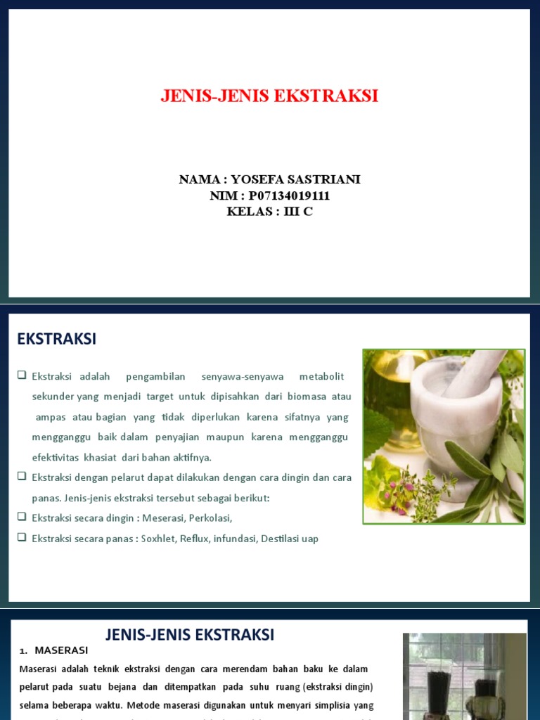 Jenis-Jenis Ekstraksi | PDF