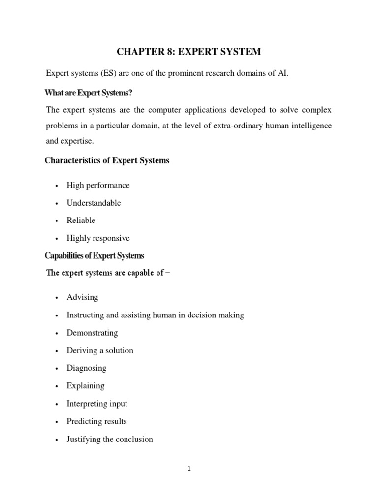 Chapter 8: Expert System: What Are Expert Systems? | PDF | Inference | Expert