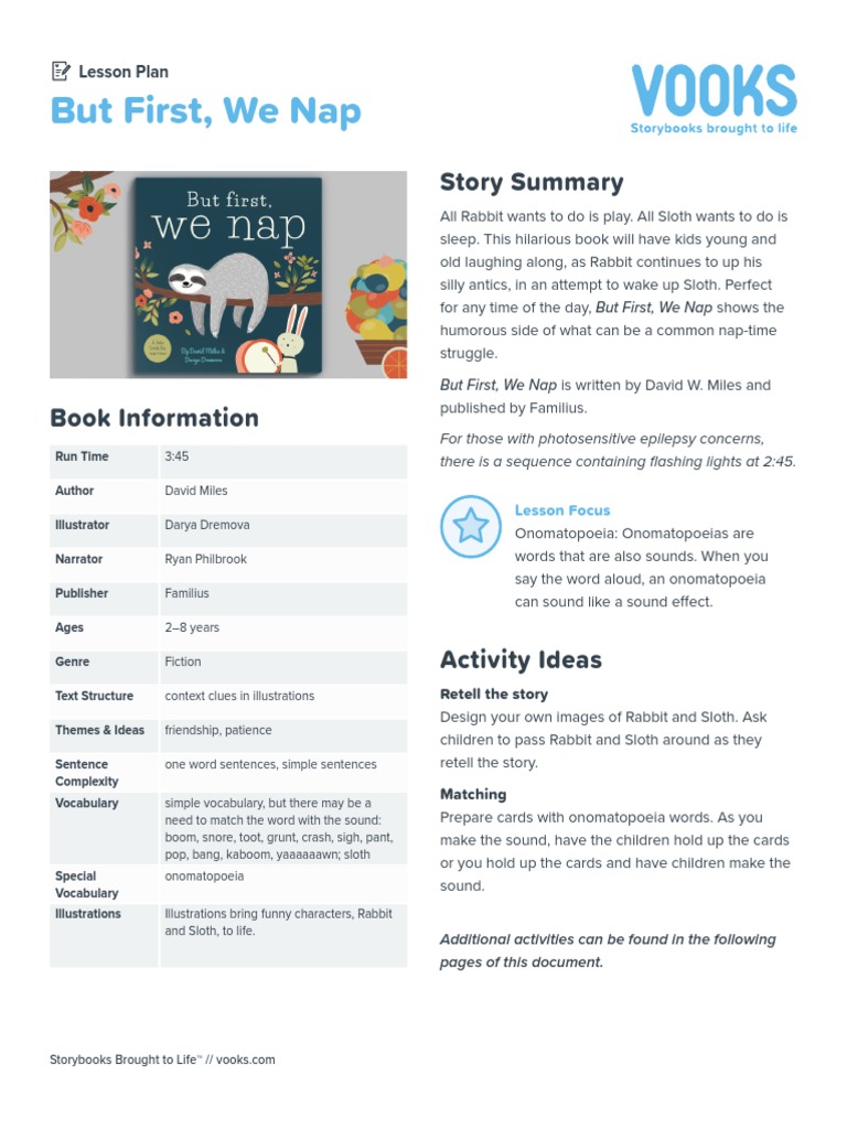 But First, We Nap: Story Summary | PDF