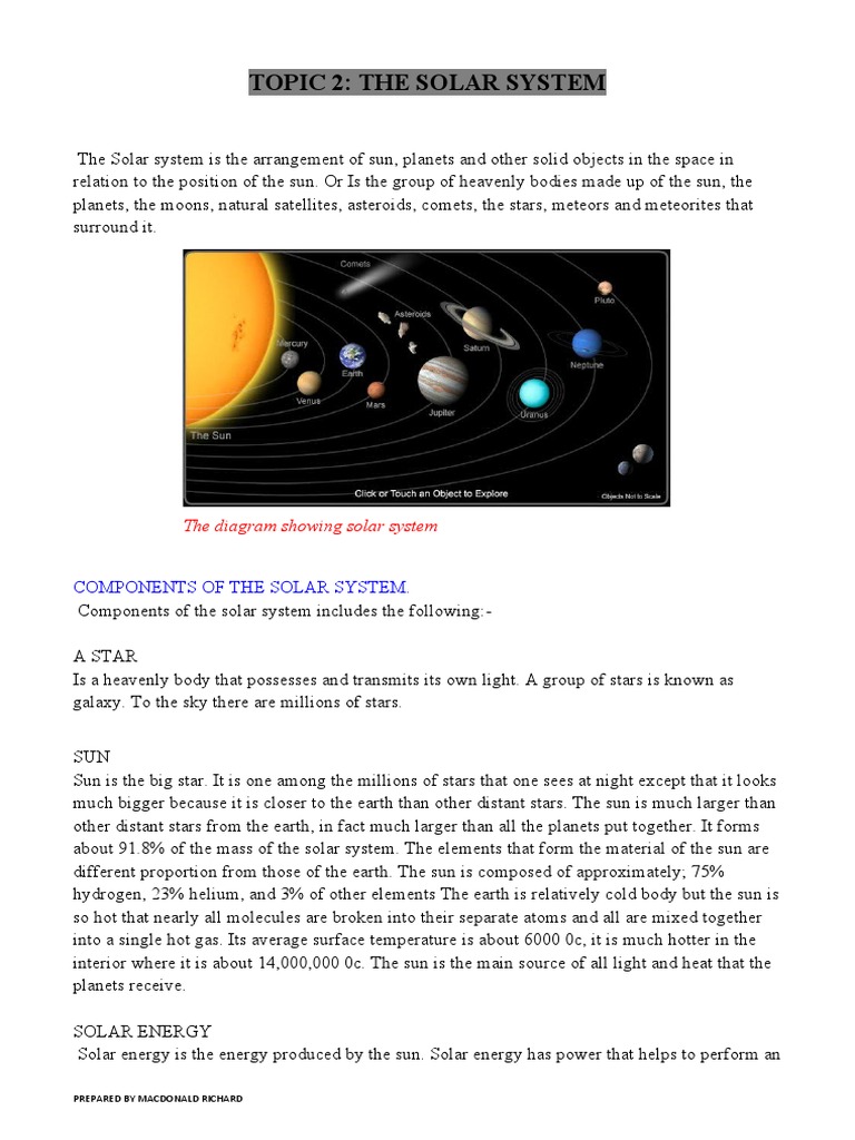 Topic 2 The Solar System | PDF | Equator | Planets