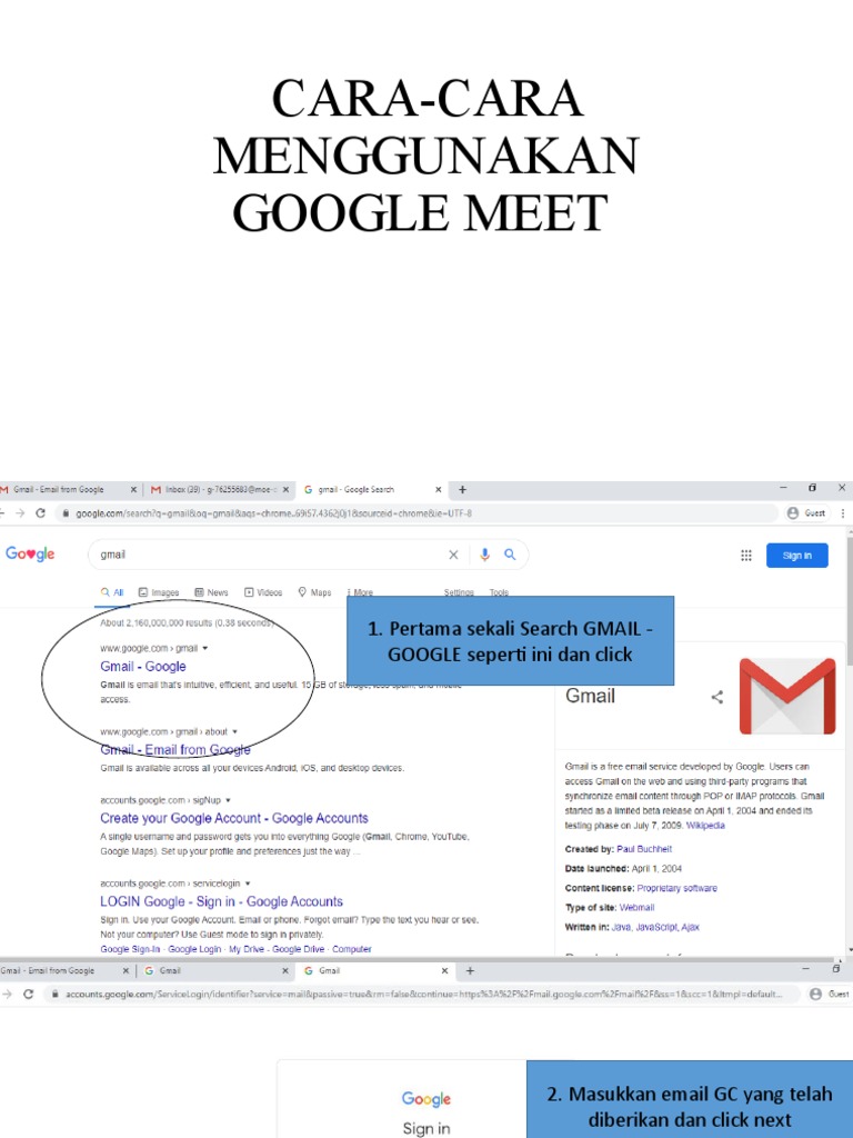 Cara-Cara Menggunakan Google Meet Part 2 | PDF