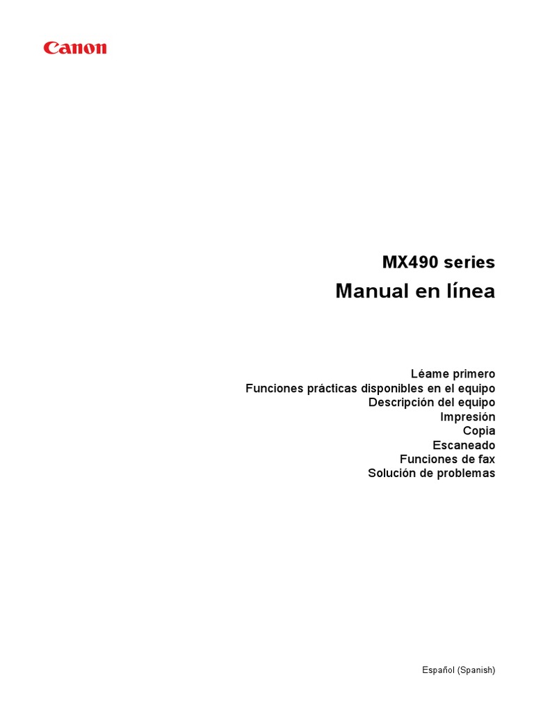 MX490 Manual - ES - V01 | PDF | Impresión | Redes de computadoras