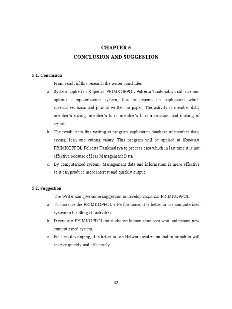 Chapter 5 Conclusion and Suggestion | PDF