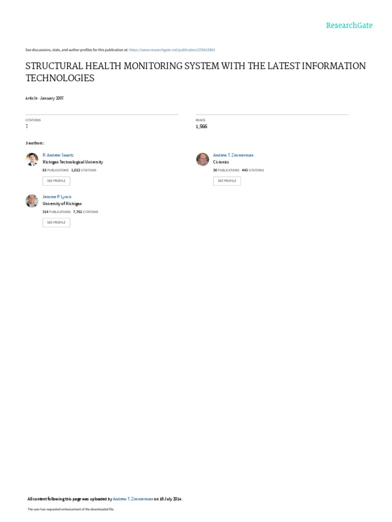 Structural Health Monitoring System With The Lates PDF | PDF | Wireless ...