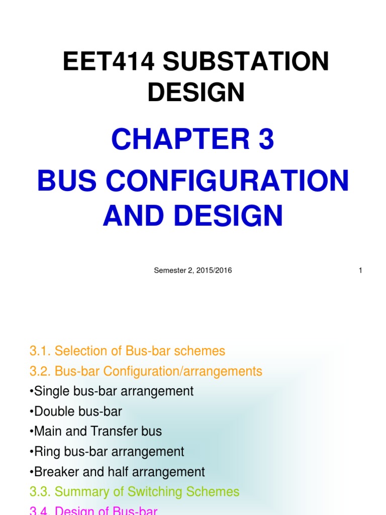Substation Bus Configuration Overview | PDF | Electrical Substation ...