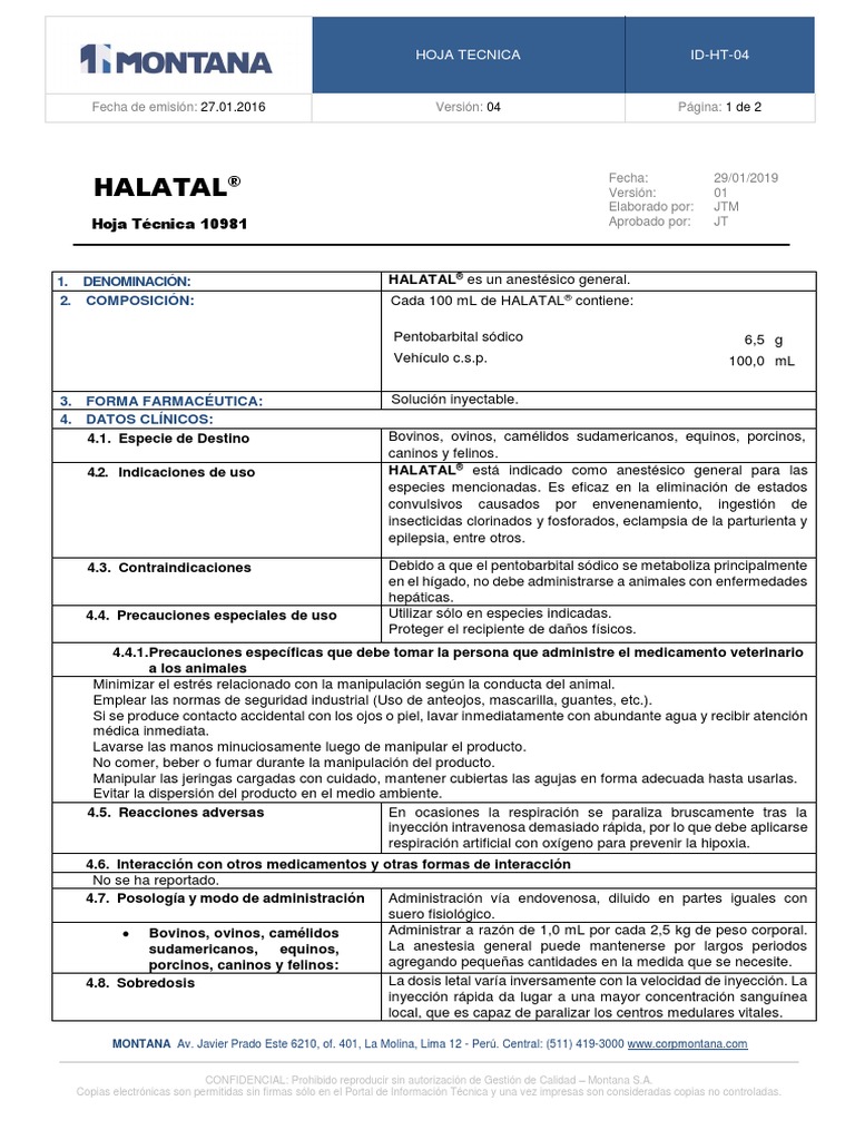 Hoja Tecnica Halatal PDF | PDF | Medicamentos con receta | Drogas