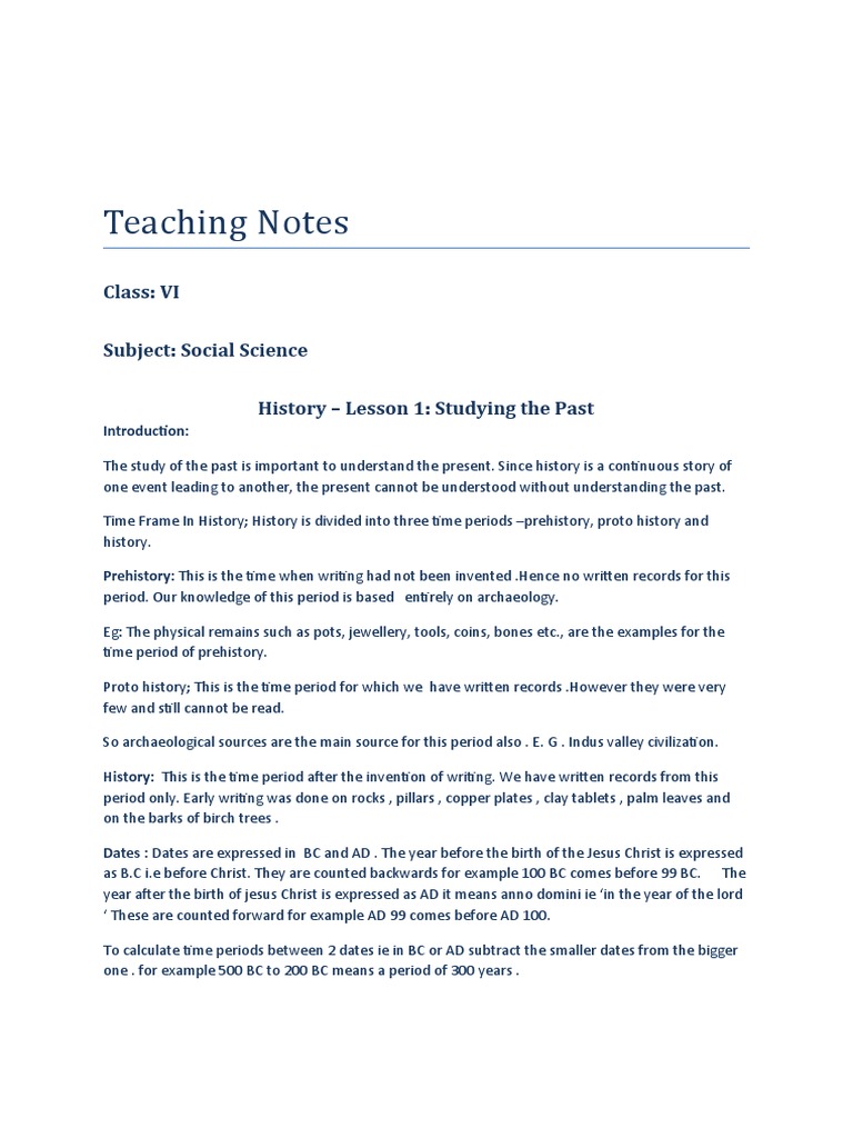 History - Lesson 1 Studying The Past | PDF | Anno Domini | Epigraphy