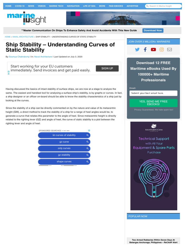 Ship Stability - Understanding Curves of Static Stability | PDF ...