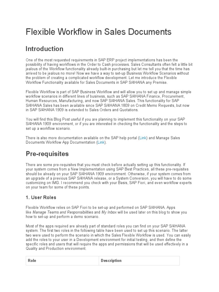 Flexible Workflow in Sales Documents | PDF | Sap Se | Computing