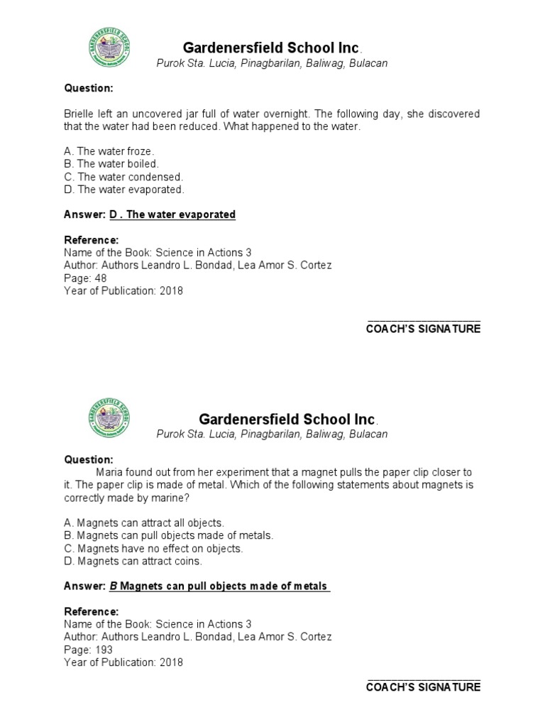 Bulprisa Question Teacher Julie | PDF