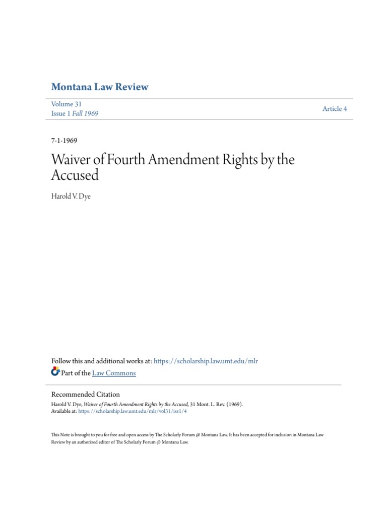 Waiver of Fourth Amendment Rights | PDF | Fourth Amendment To The ...